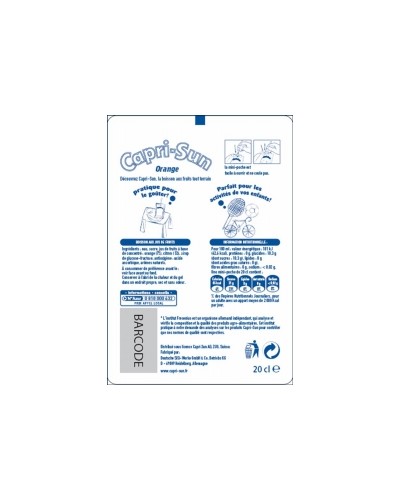 CAPRI SUN ORANGE SACHET 20CL X40 pas cher